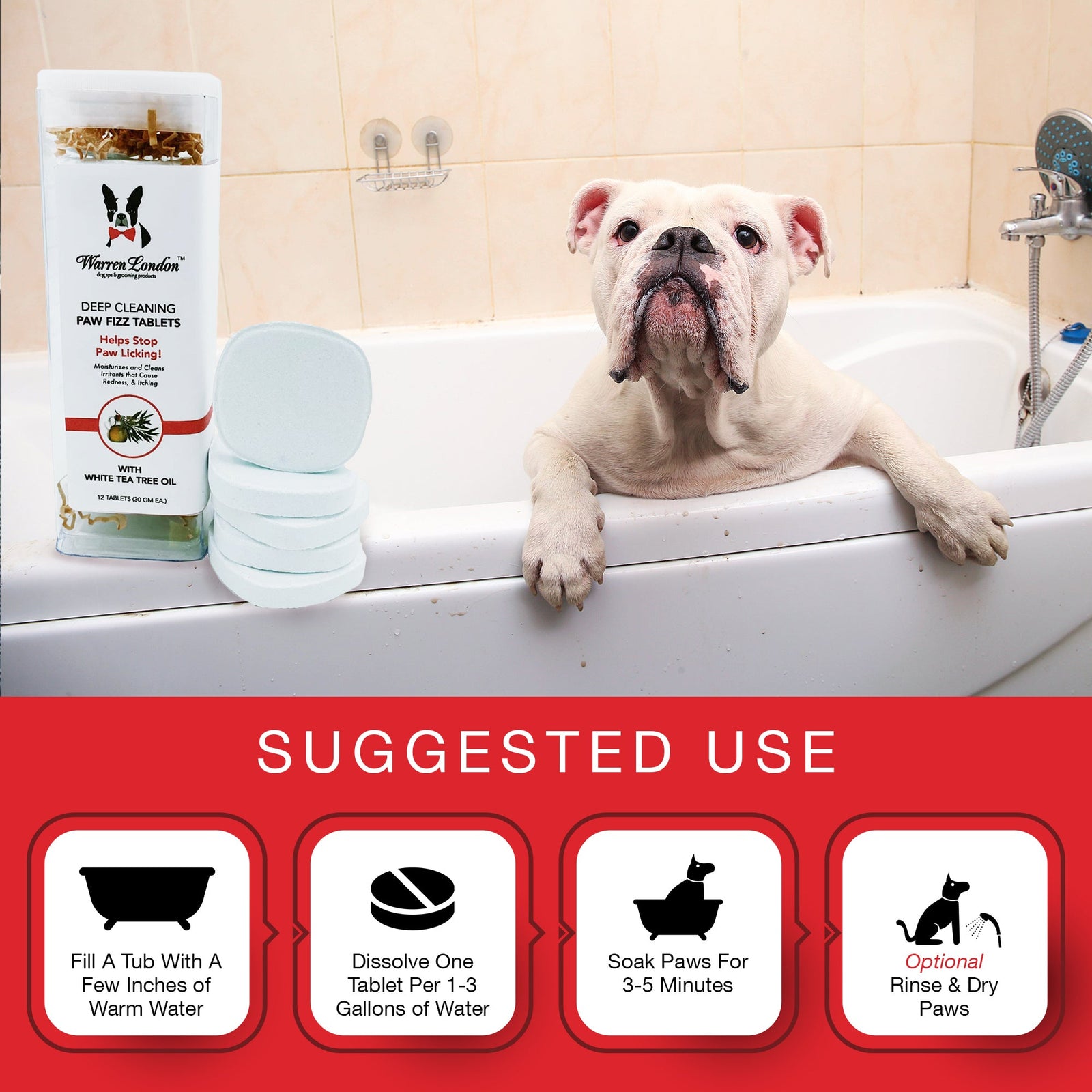 Deep Cleaning Paw Fizz Tablets - Help Stop Paw Licking - Paw Soak ...