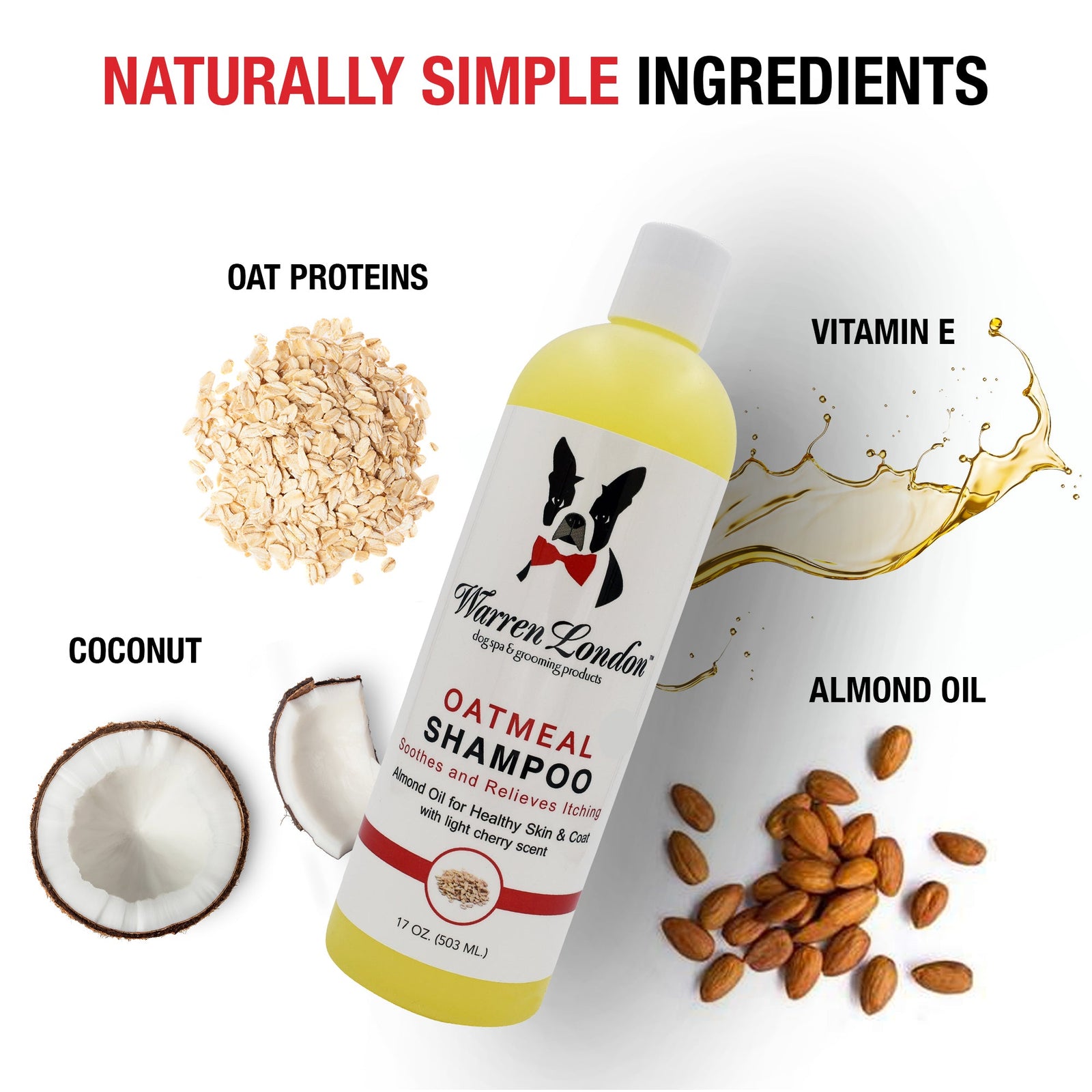 Oatmeal Shampoo - For Dogs With Itchy Skin and Coats - Cherry Scent ...